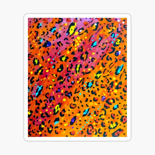 "Multi Colored Animal Print Acrylic Painting" Sticker for Sale by ...