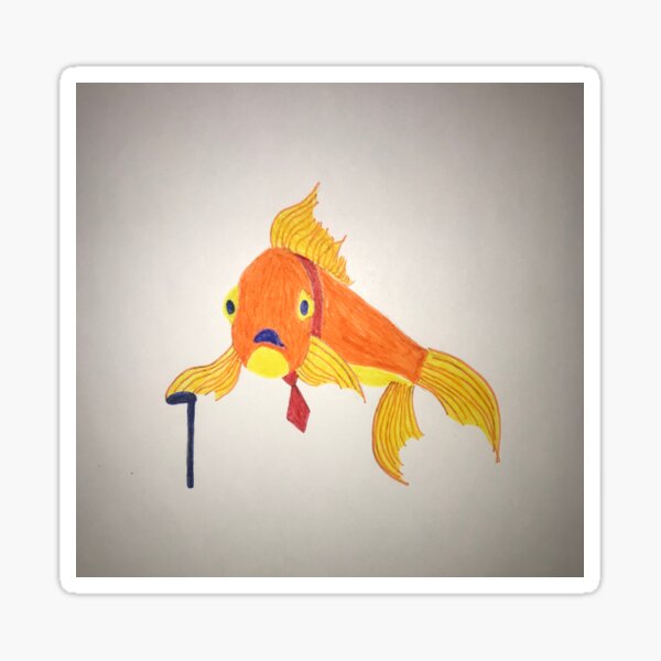 "Mr fish" Sticker for Sale by JemArtGallery | Redbubble