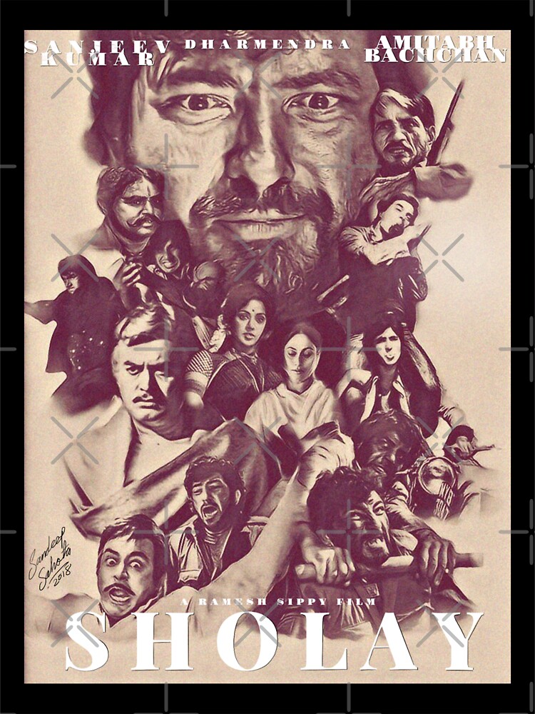 "Sholay " Sticker for Sale by Sansahota | Redbubble