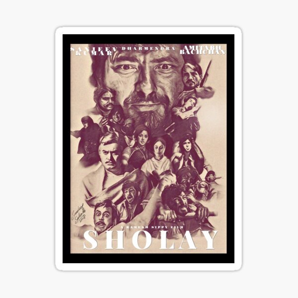 "Sholay " Sticker for Sale by Sansahota | Redbubble