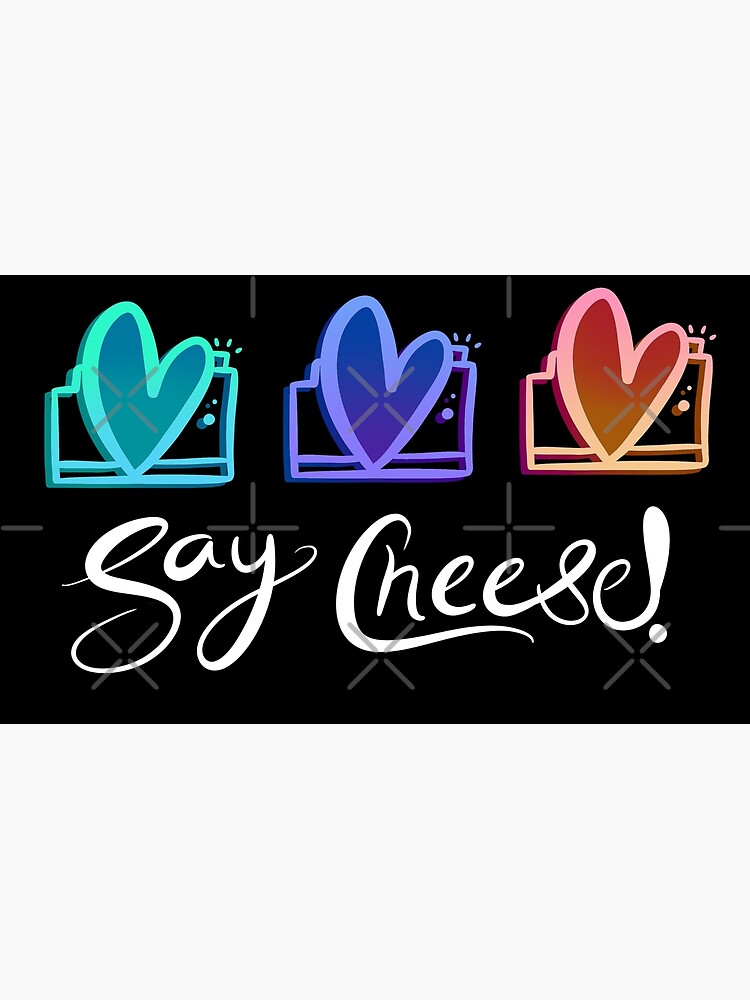 "Say Cheese! Lettering with Colorful Cameras" Poster by avacado-designs ...