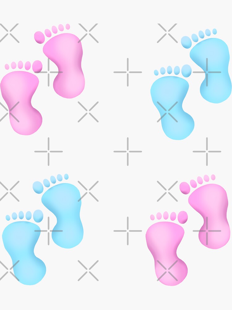 "Pink Blue Baby Footsteps Sticker Set" Sticker for Sale by RitaLaiArt ...