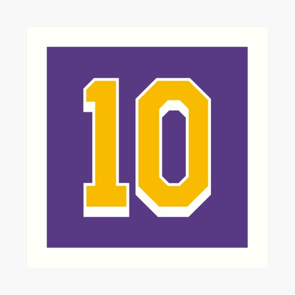 "10 Yellow Number Ten Purple Basketball Jersey" Art Print by elhefe ...