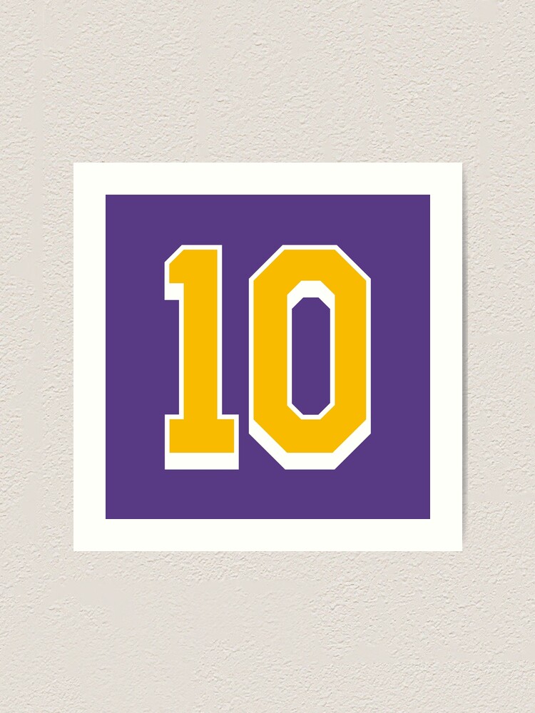 "10 Yellow Number Ten Purple Basketball Jersey" Art Print by elhefe ...