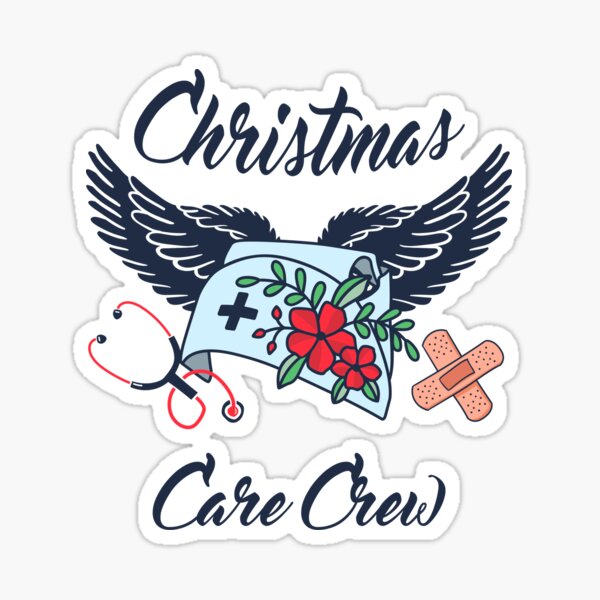 "Christmas Angel Care Crew, Healthcare Doctor Nurse Team" Sticker for ...