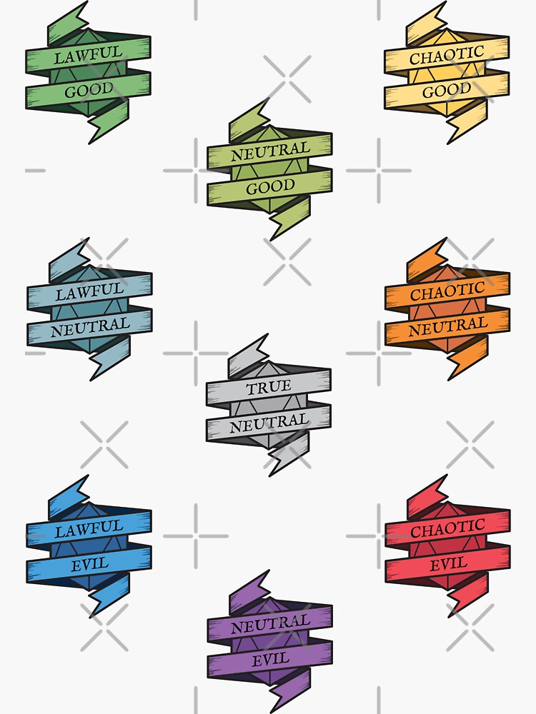 "D&D Alignment Sticker Pack (brights)" Sticker for Sale by mashimero ...