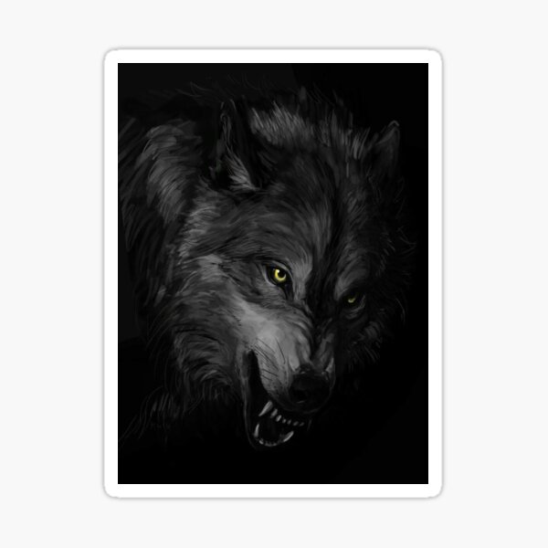 "Angry Black Wolf Design" Sticker for Sale by TylerBeitel | Redbubble