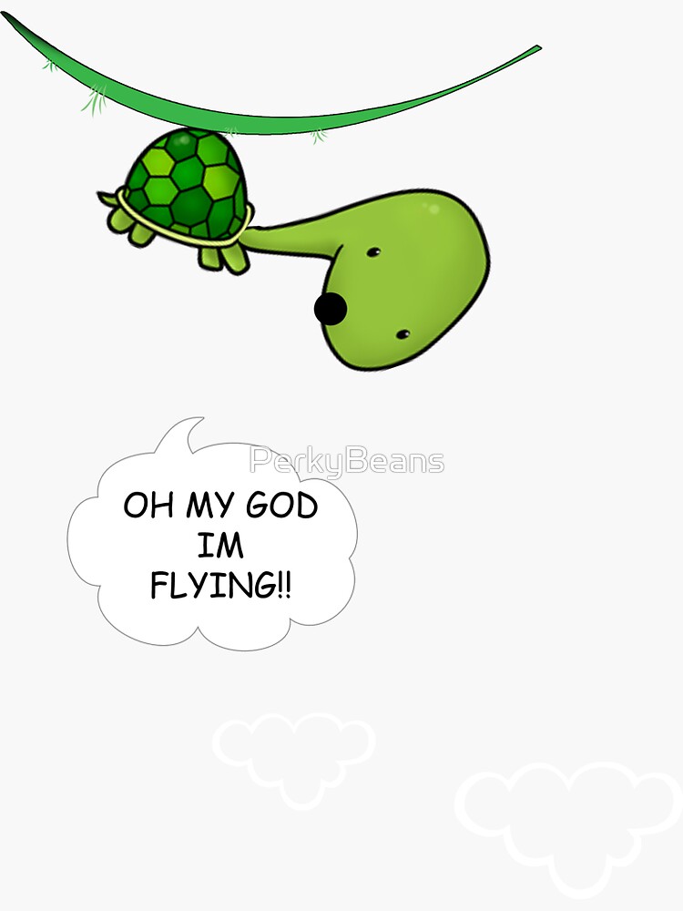 "OMG!! IM FLYING!!" Sticker for Sale by PerkyBeans | Redbubble