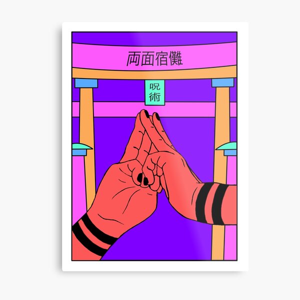 "Ryomen Sukuna Hand Sign Malevolent Shrine Jujustu Kaisen Neon" Metal ...