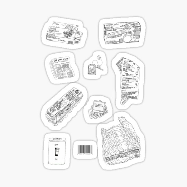 "Black and White line sticker" Sticker for Sale by 7513danielle | Redbubble