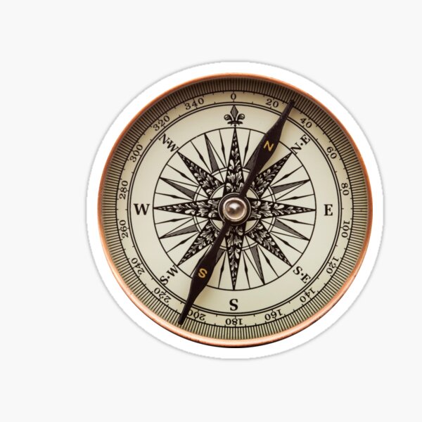 "Vintage Compass Clock Face" Sticker for Sale by Linkbekka | Redbubble
