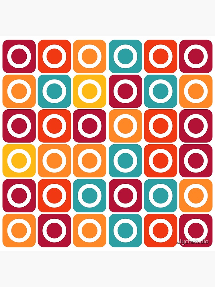 " old dot circle pattern with retro color" Art Print for Sale by ...