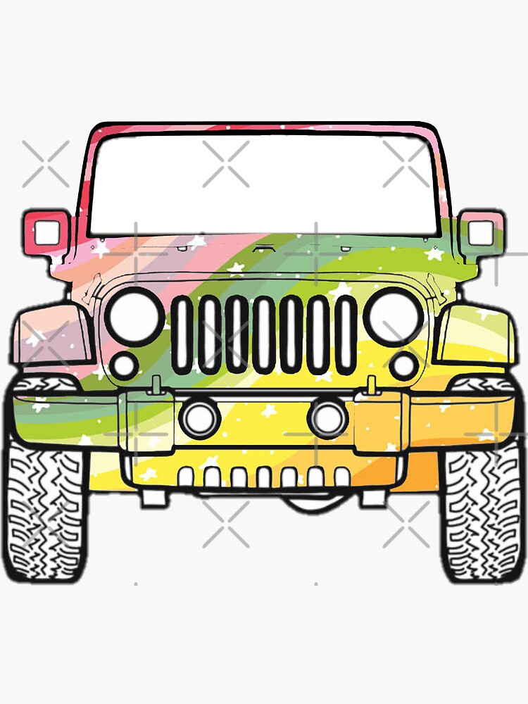"VSCO STAR PATTERN JEEP" Sticker for Sale by darsh30 | Redbubble
