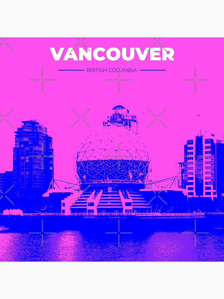 "Skyline, cityscape poster of Vancouver (pink)" Poster for Sale by ...