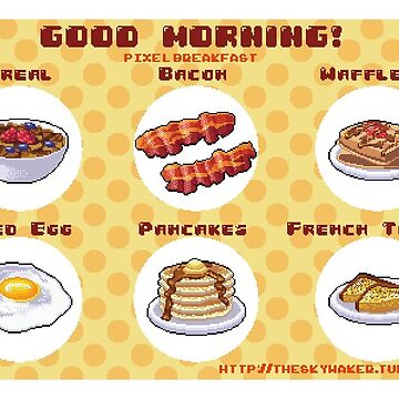 "Pixel Breakfast Sticker Set" Sticker for Sale by skywaker | Redbubble