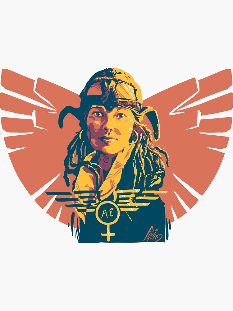 "Sistah Amelia Earhart" Sticker for Sale by Animoshe | Redbubble