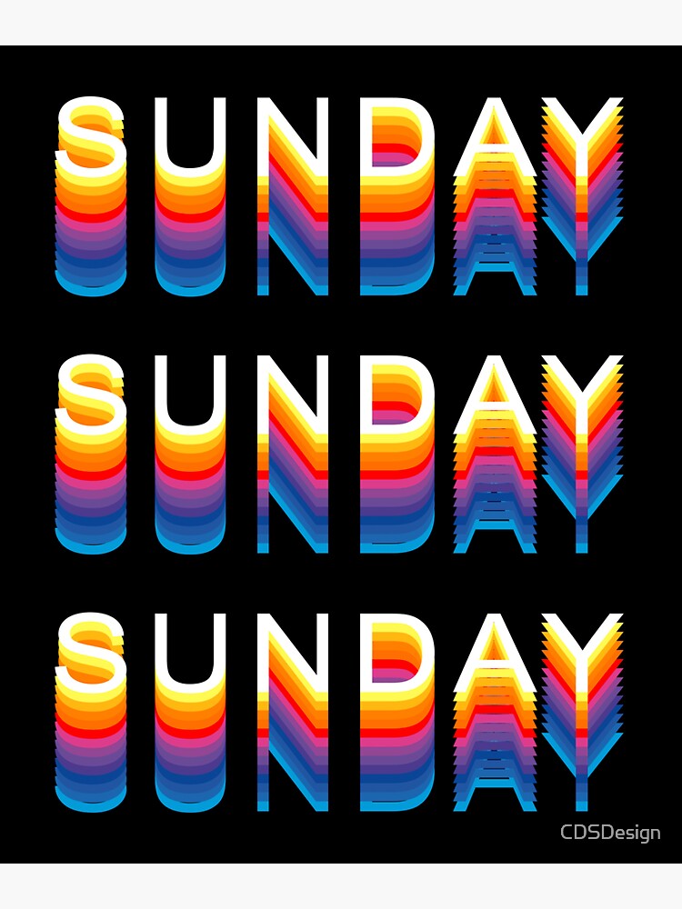 "Sunday Retro Vintage" Sticker for Sale by CDSDesign | Redbubble