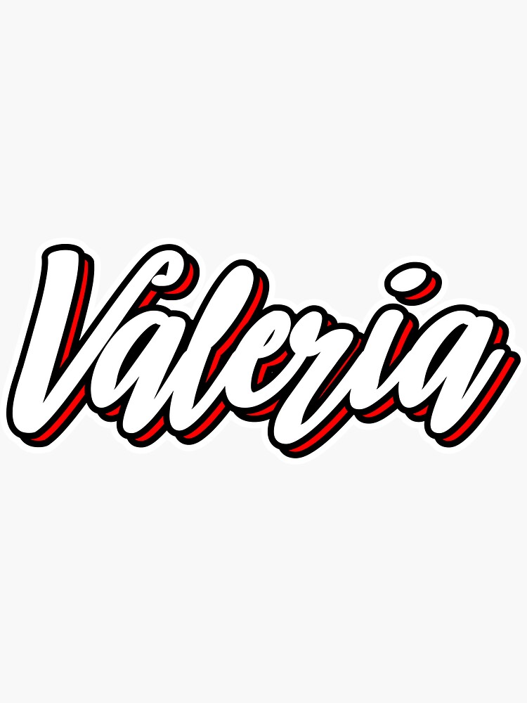 "Valeria first name - hand lettering design" Sticker by sulies | Redbubble