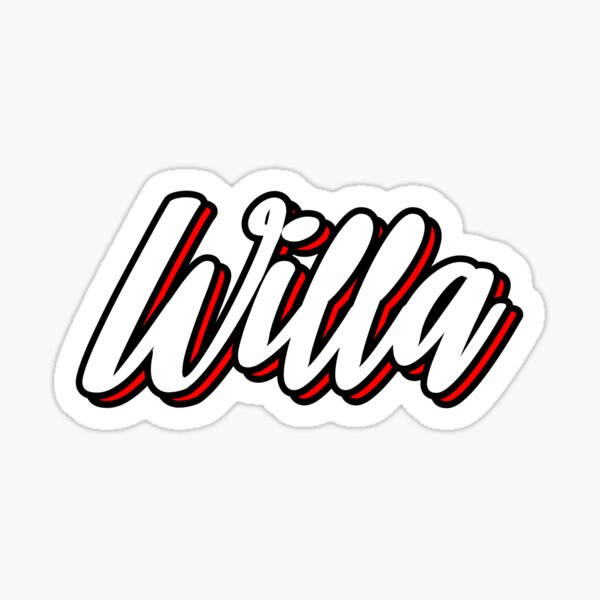 "Willa first name - hand lettering design" Sticker by sulies | Redbubble