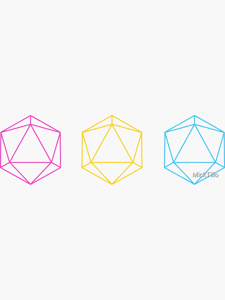 "Subtle DnD Pan Pride Dice, Pansexual D20" Sticker for Sale by ...