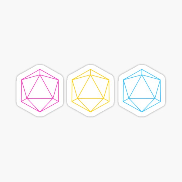 "Subtle DnD Pan Pride Dice, Pansexual D20" Sticker for Sale by ...