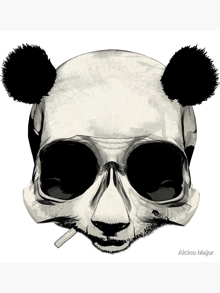 "Panda Skull Head" Poster by majtek | Redbubble