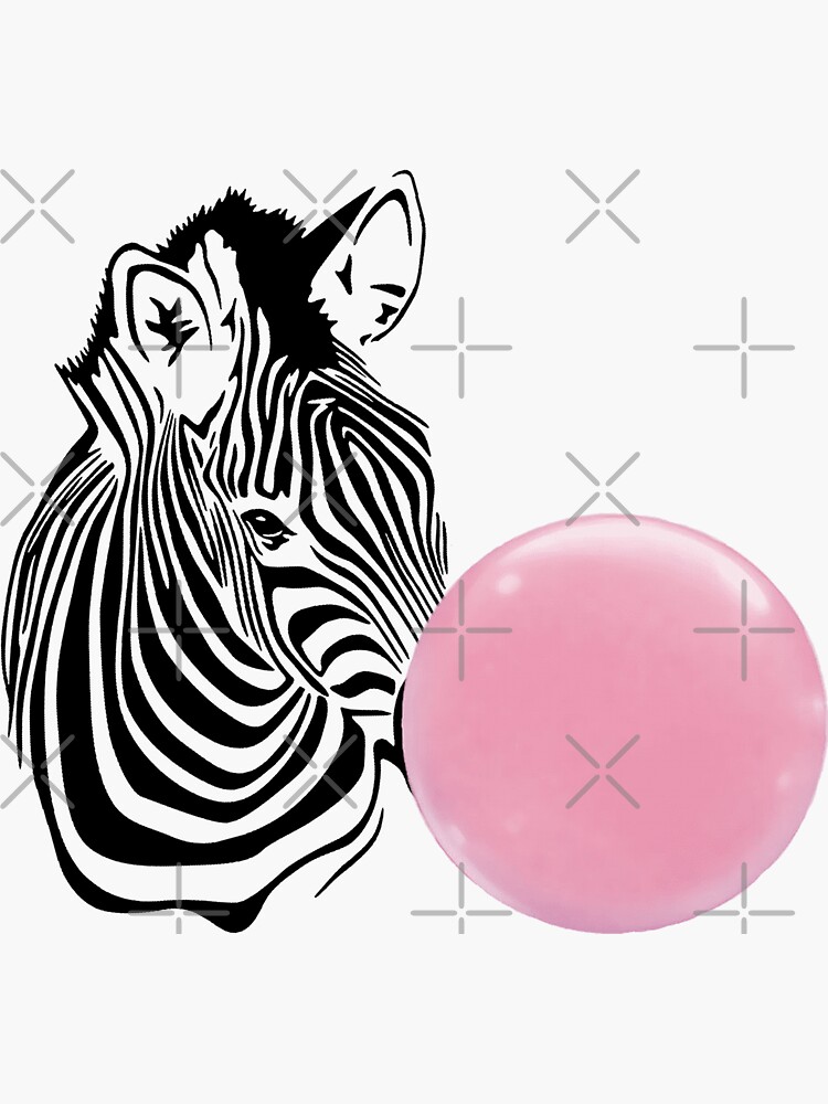 "Zebra bubble gum" Sticker for Sale by Laxdigital | Redbubble