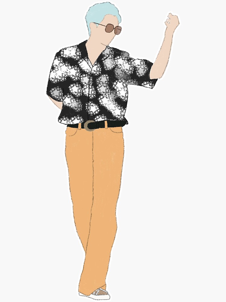 "BTS Dynamite RM Line art" Sticker for Sale by daynnerys | Redbubble