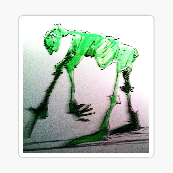 "Green Man BIG LEGGY" Sticker by Westcote | Redbubble