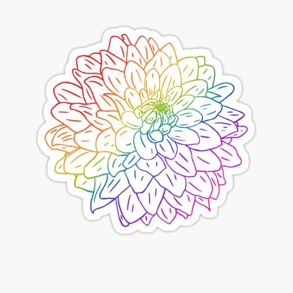 "Rainbow flower" Sticker for Sale by Artbyhannah- | Redbubble