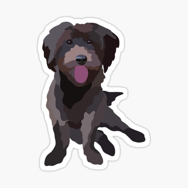 "Lhasa Apso Havanese Mixed Dog Portrait Digital Illustration" Sticker ...
