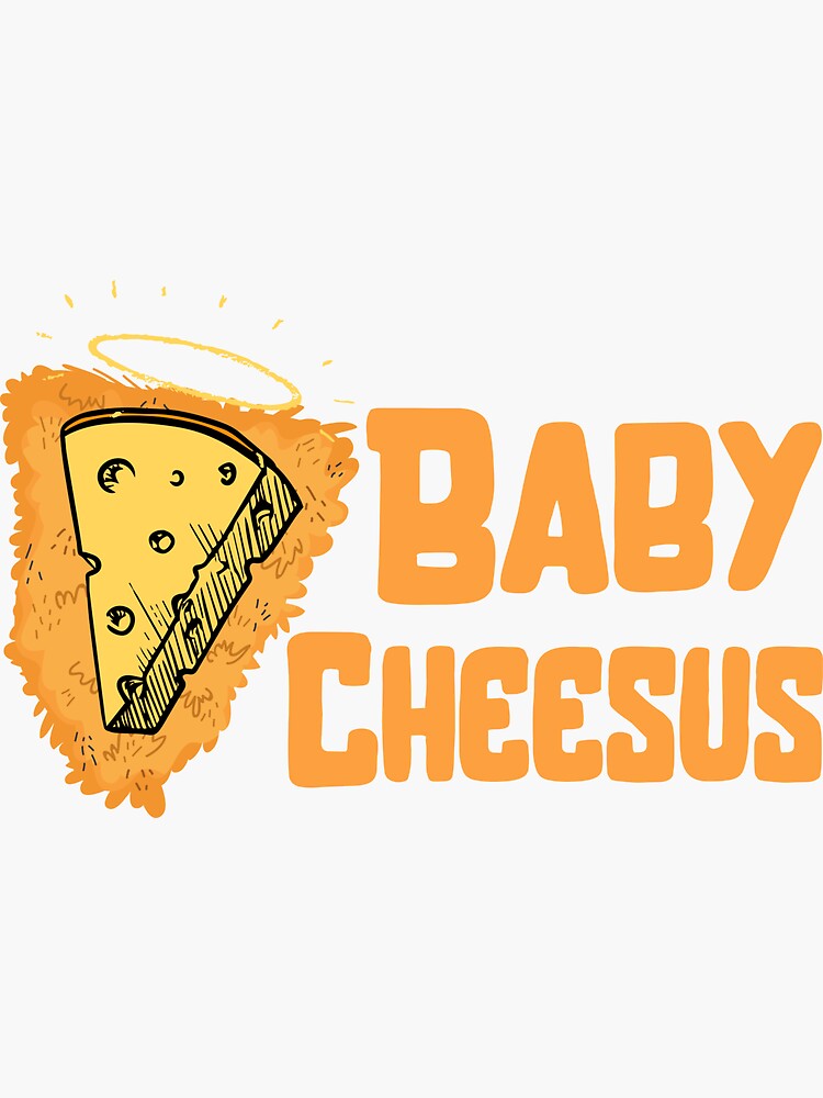 "Baby Cheesus In Straw Bale" Sticker by PandaSoul | Redbubble