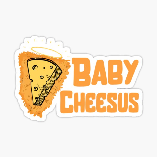"Baby Cheesus In Straw Bale" Sticker by PandaSoul | Redbubble