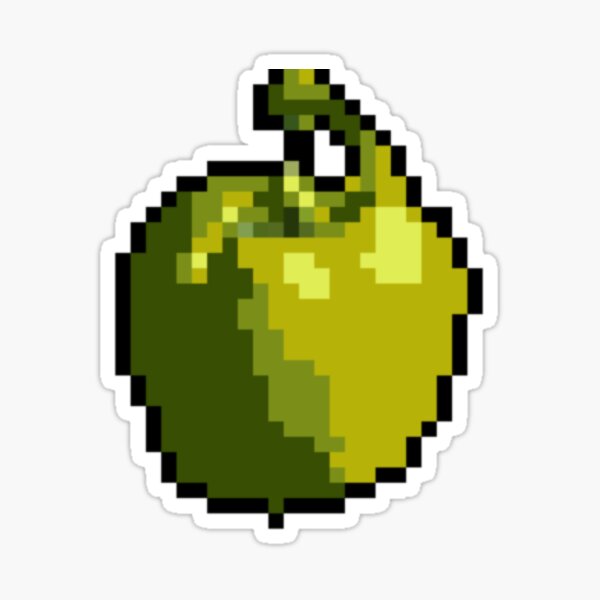 "Pixel Art Green Apple" Sticker for Sale by Memeloaded | Redbubble