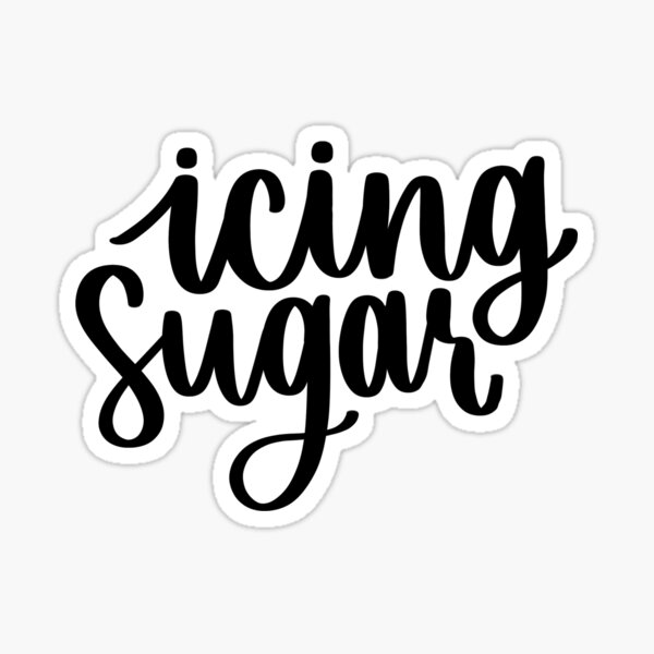 Pegatina «Azúcar en polvo - Etiqueta» de RT-Lettering | Redbubble