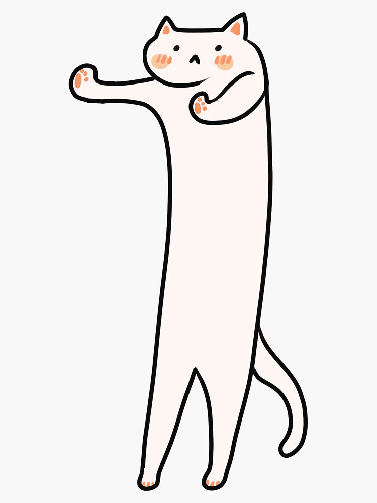 "long cat!" Sticker for Sale by tora-ananas | Redbubble