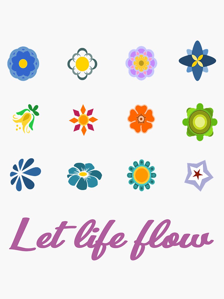 "Sticker pack: Let Life Flow " Sticker for Sale by AVIROS | Redbubble