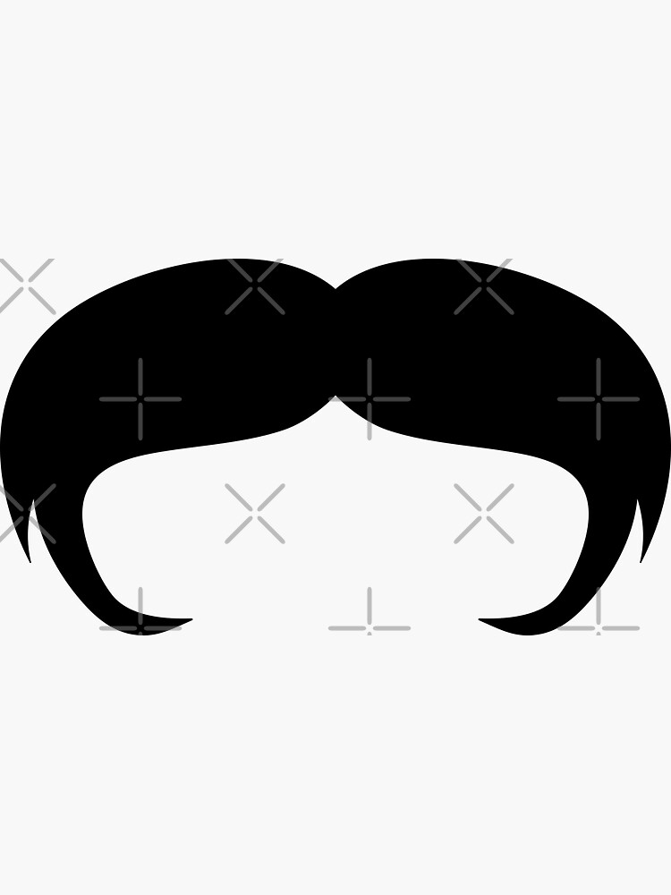 "The Rockstar Mustache Face Mask - Black" Sticker by unrealindeed ...