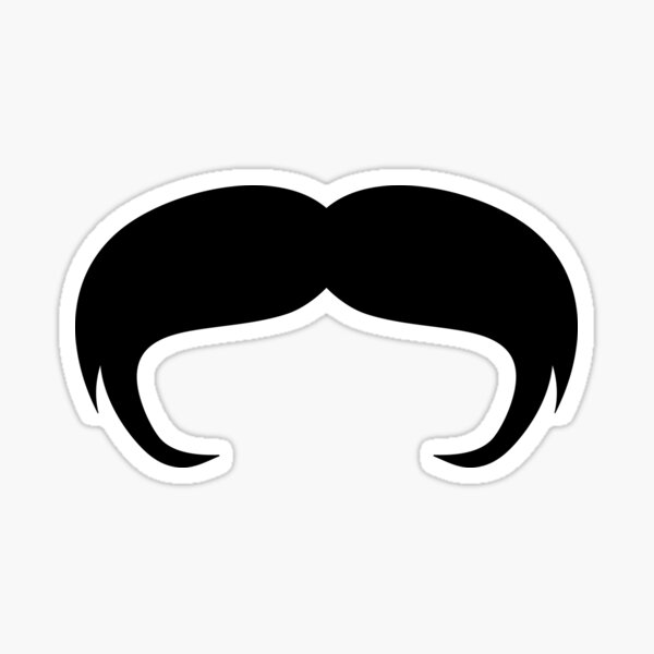 "The Rockstar Mustache Face Mask - Black" Sticker by unrealindeed ...