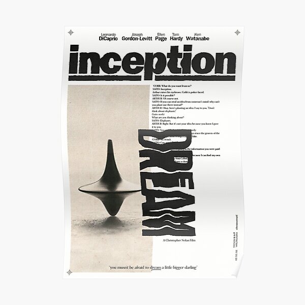 "Inception Movie Poster" Poster by johnsimdesign | Redbubble