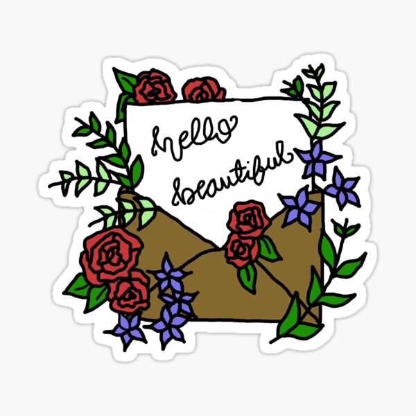 "Hello beautiful flower envelope" Sticker by eleanor27 | Redbubble