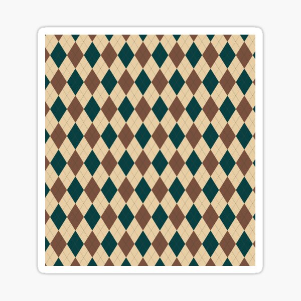 "Y2K Brown Beige Geometric Pattern, Retro, Aesthetic Prints" Sticker ...