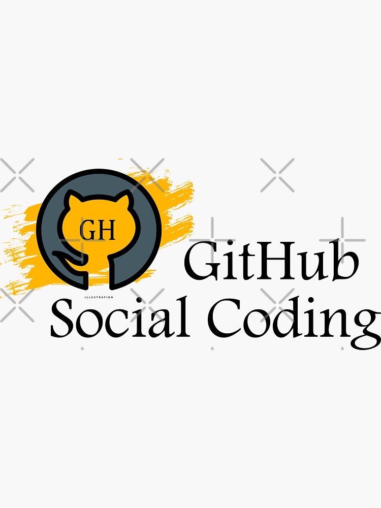 "Github social coding" Sticker by JustBeYourselff | Redbubble
