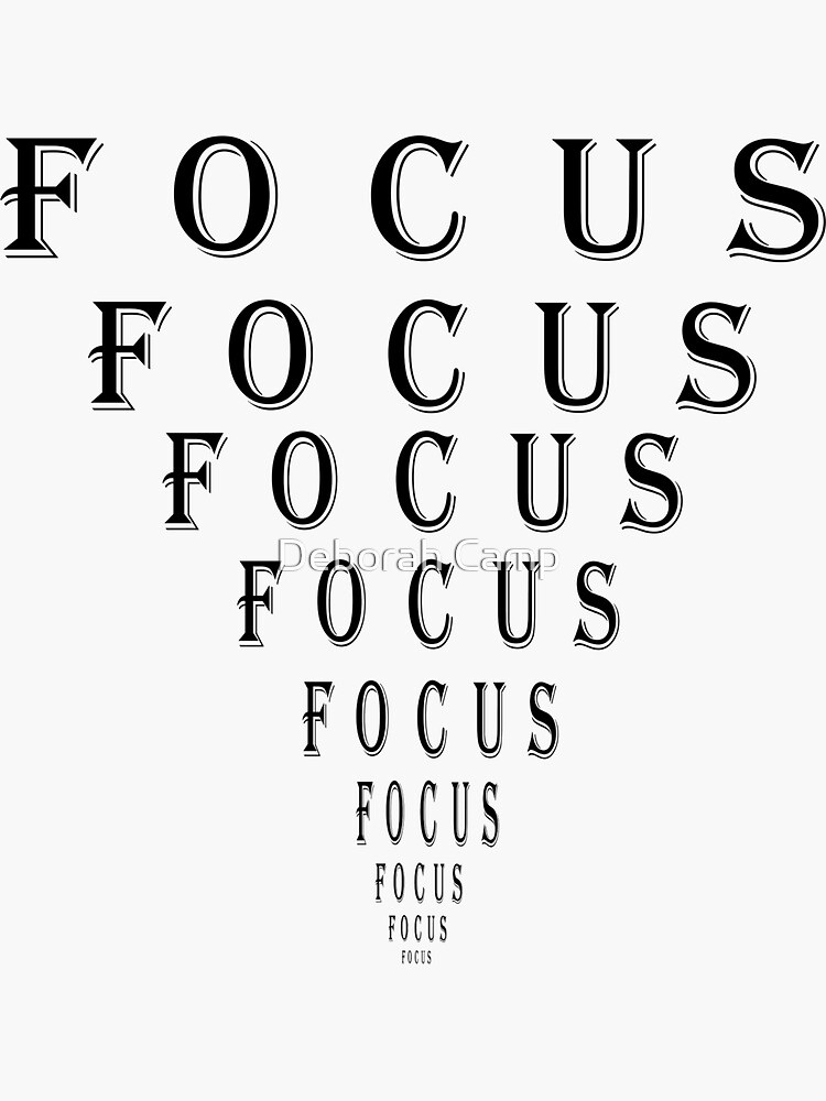 "Focus Motivation Eye Chart" Sticker for Sale by DeborahCamp | Redbubble