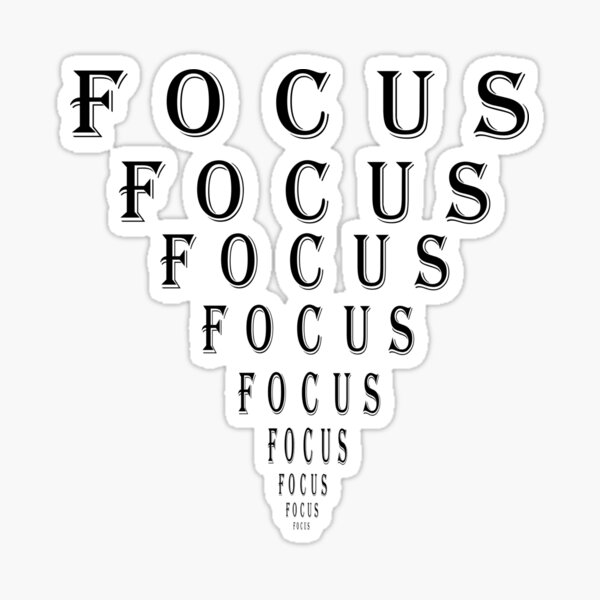 "Focus Motivation Eye Chart" Sticker for Sale by DeborahCamp | Redbubble