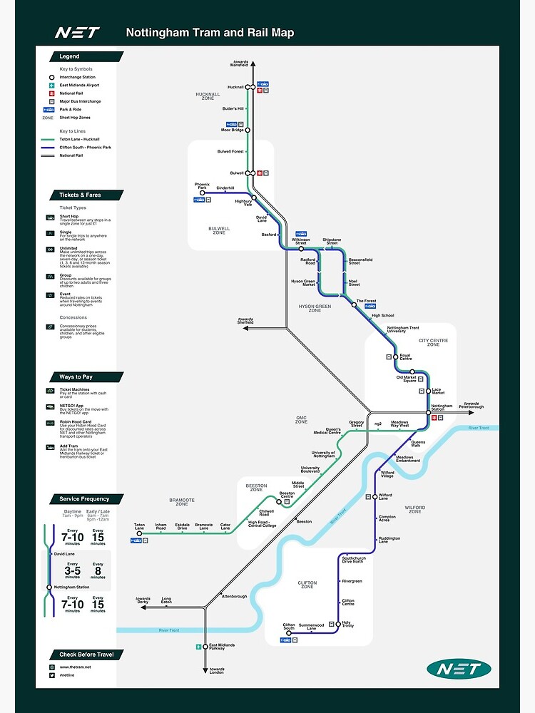 "Nottingham Tram and Rail Map" Spiral Notebook for Sale by James Smith ...