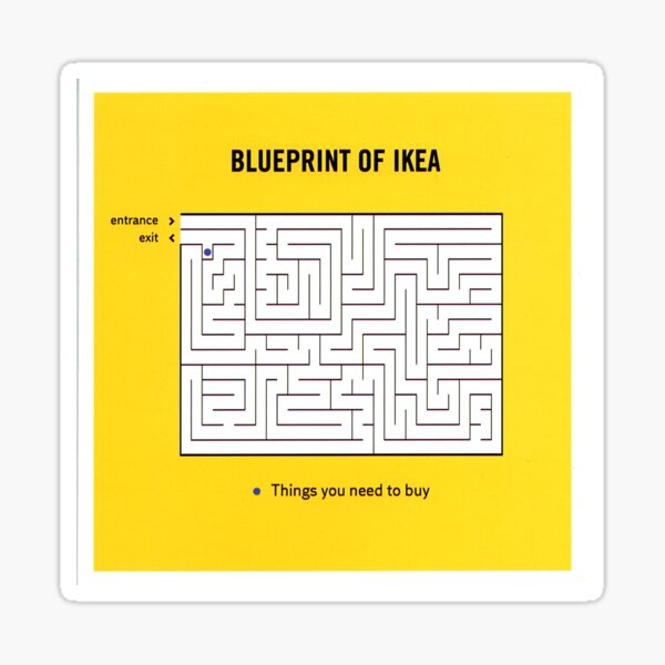 "Blueprint of IKEA Meme" Sticker for Sale by annameowmeow | Redbubble