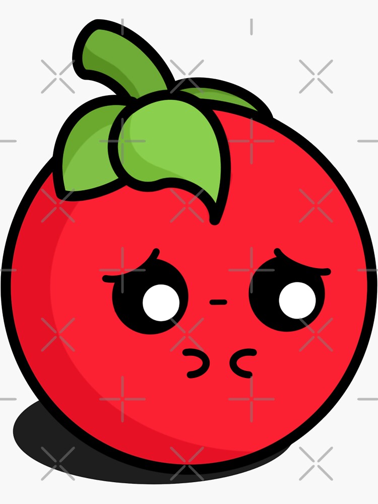 "Cute Cartoon Tomato Sad" Sticker for Sale by cookingwithten | Redbubble