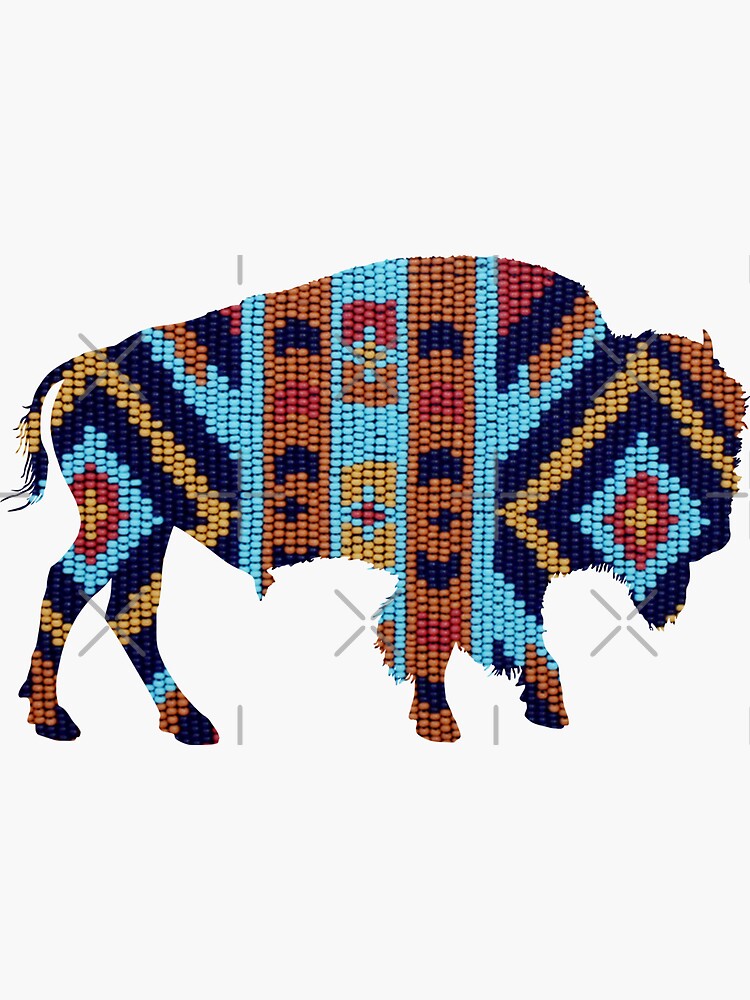 "Buffalo Native American Design" Sticker for Sale by handsoftime2020 ...