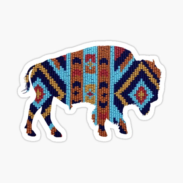"Buffalo Native American Design" Sticker for Sale by handsoftime2020 ...